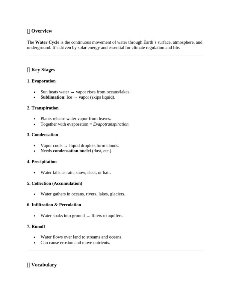 Understanding the Water Cycle Stages | PDF