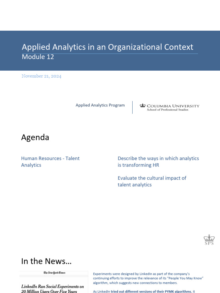 APAN 5100 Module 12 - HR Analytics | PDF | Sensitivity And Specificity | Bias