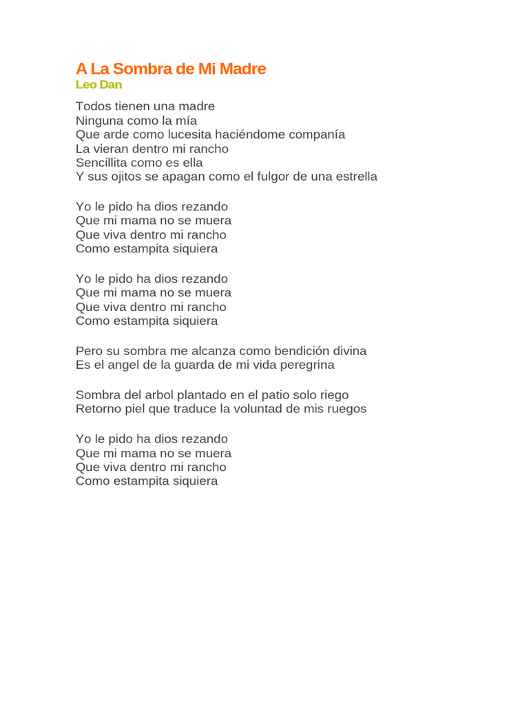 A La Sombra de Mi Madre | PDF