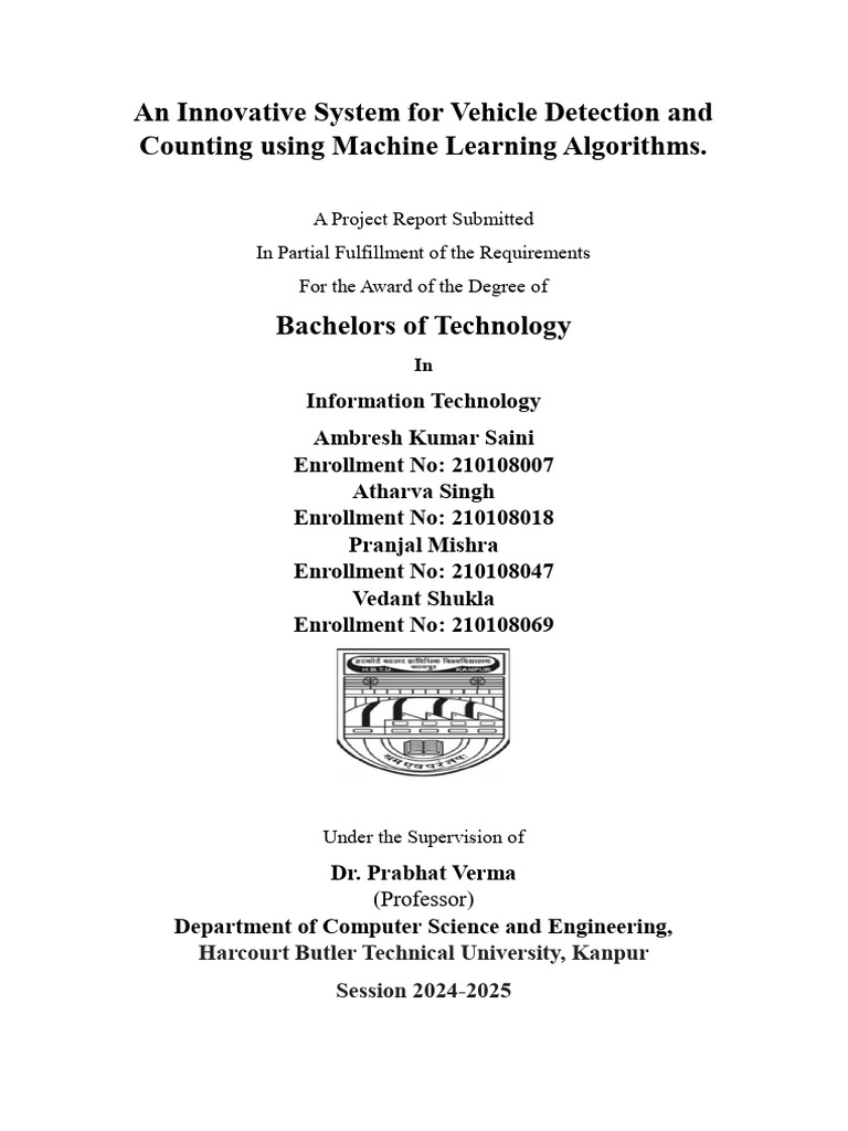 Innovative System For Vehicle Detection and Counting | PDF | Deep ...