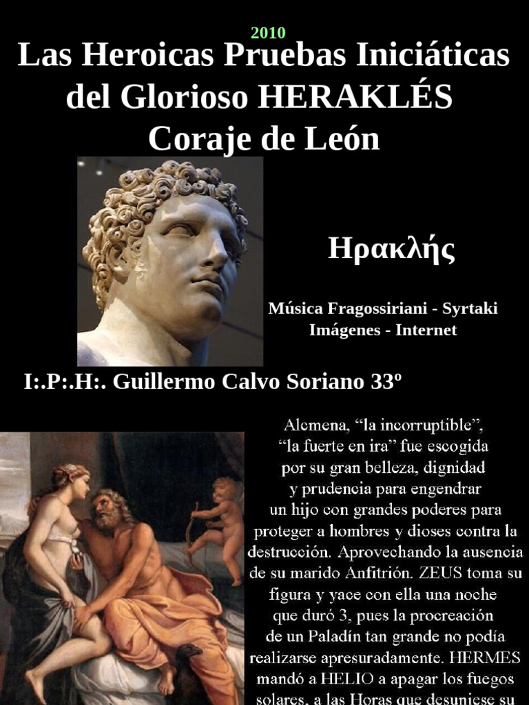 Las Heroicas Pruebas Iniciáticas Del Glorioso Heraklés, Coraje de León. | PDF