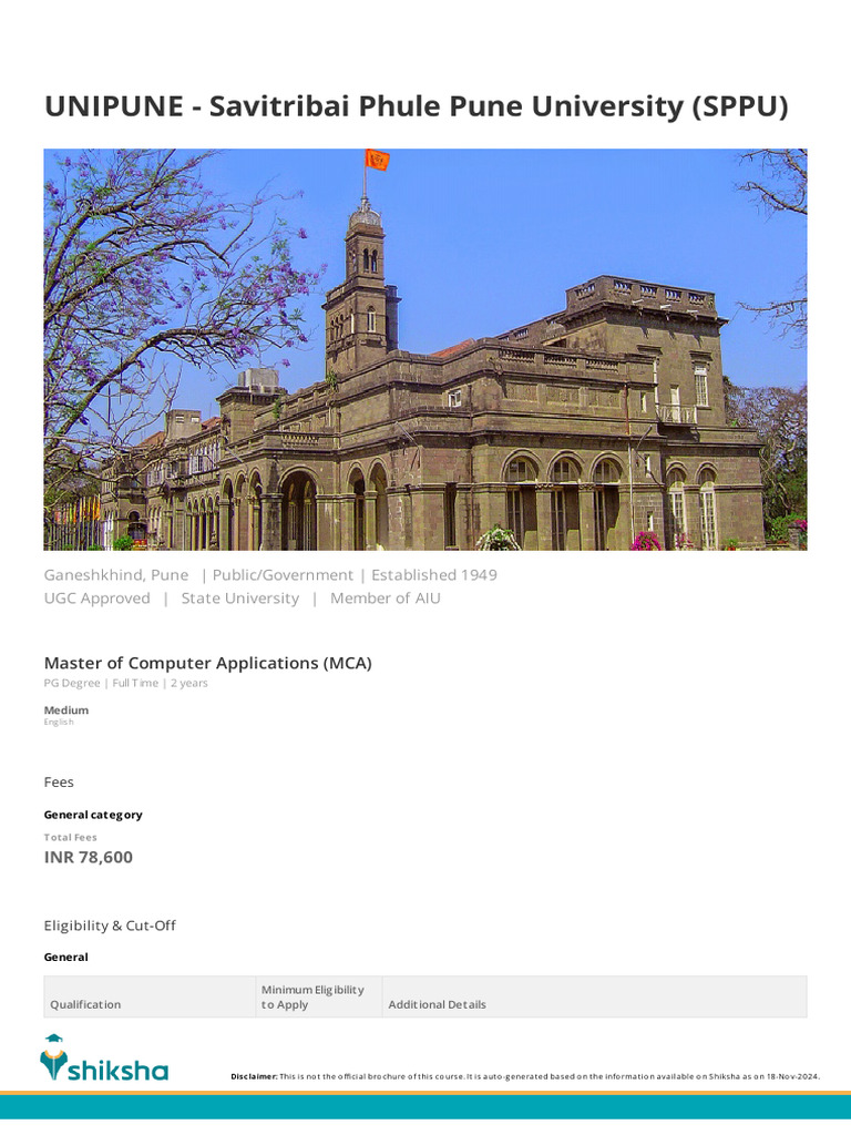 UNIPUNE - Savitribai Phule Pune University (SPPU) | PDF | Qualifications | Academic Degree