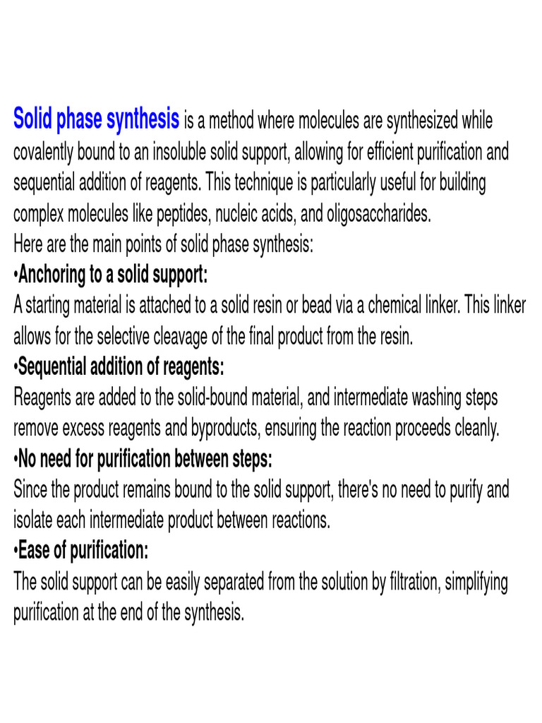 Solid Phase Synthesis | PDF