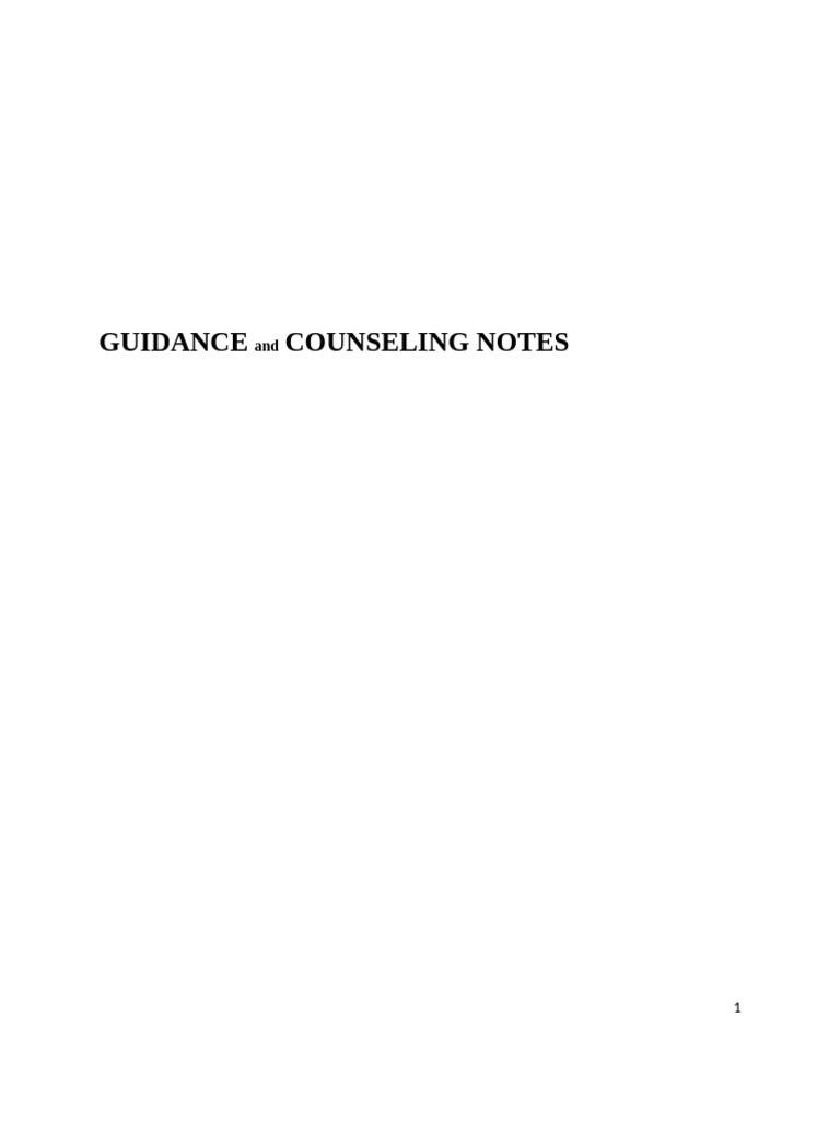 Guidance and Counseling Overview | PDF | Psychotherapy | Humanistic ...