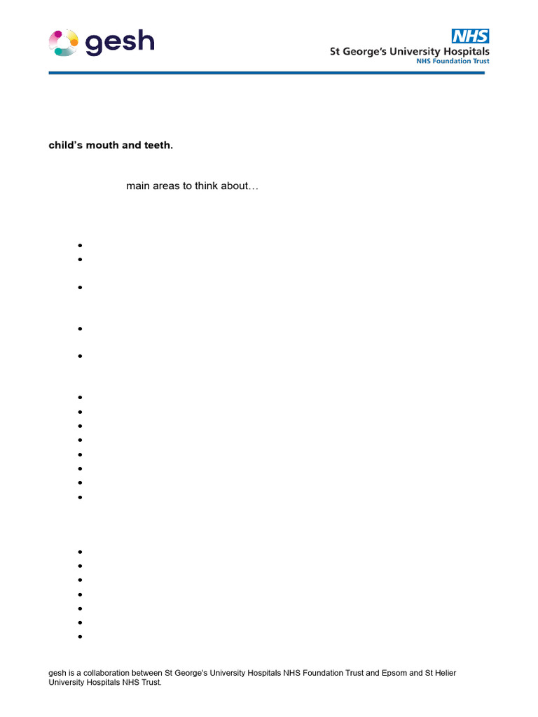 Child Oral Health Guide for Parents | PDF | Mouth | Dentistry Branches