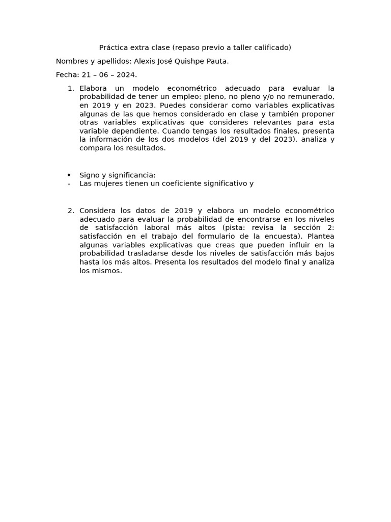 Practica Multinomial Ordinal | PDF