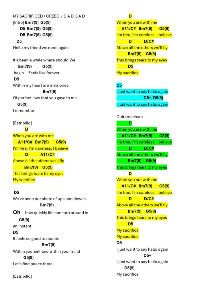 Creed My Sacrificed | PDF