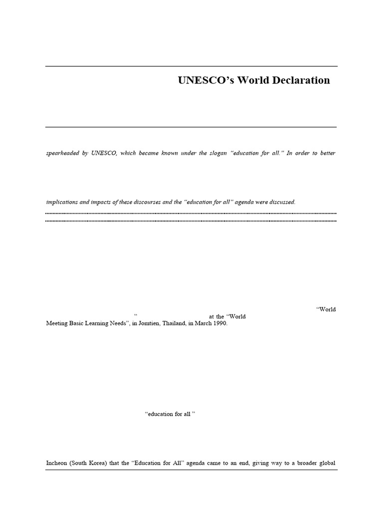 Silva, Daniel Romão - A Discursive Analysis of UNESCO's World Declaration On Education For All ...