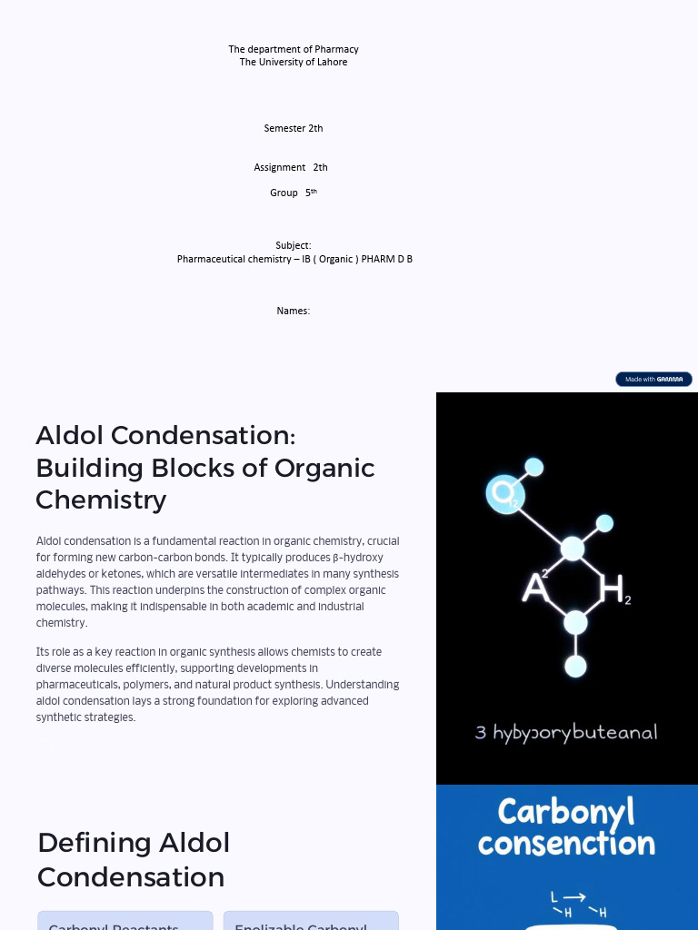 Aldol Condensation in Organic Chemistry | PDF | Chemical Reactions ...