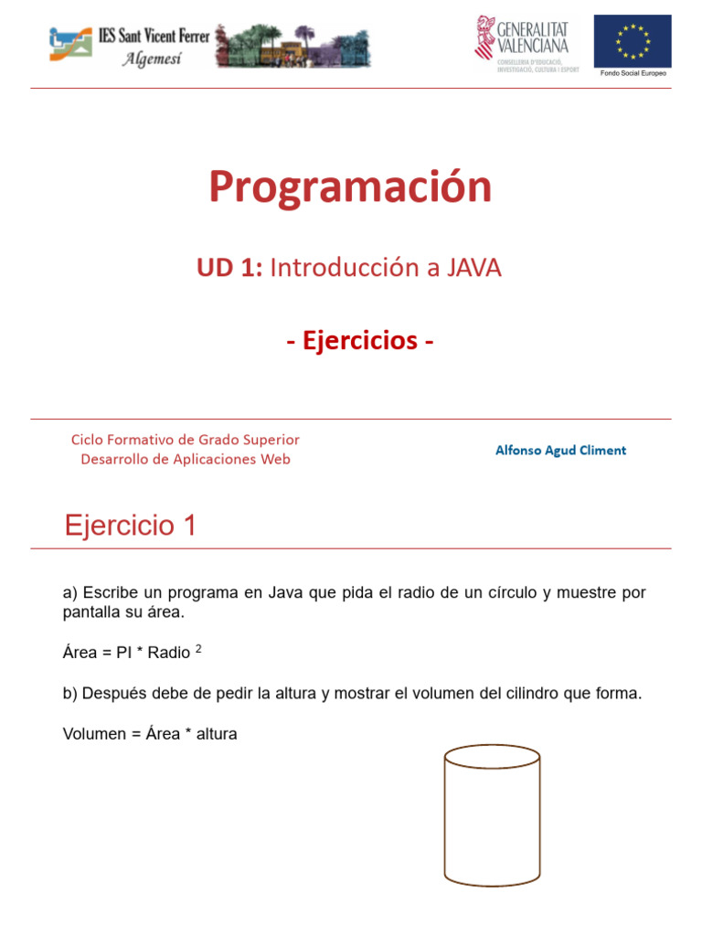 Ejercicios repaso | PDF | Pi | Java (lenguaje de programación)