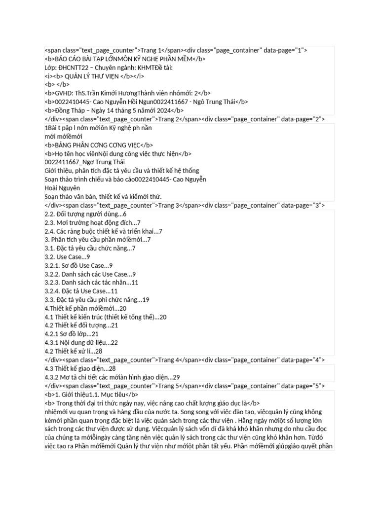 BaoCao QuanLyThuVien DaSua | PDF