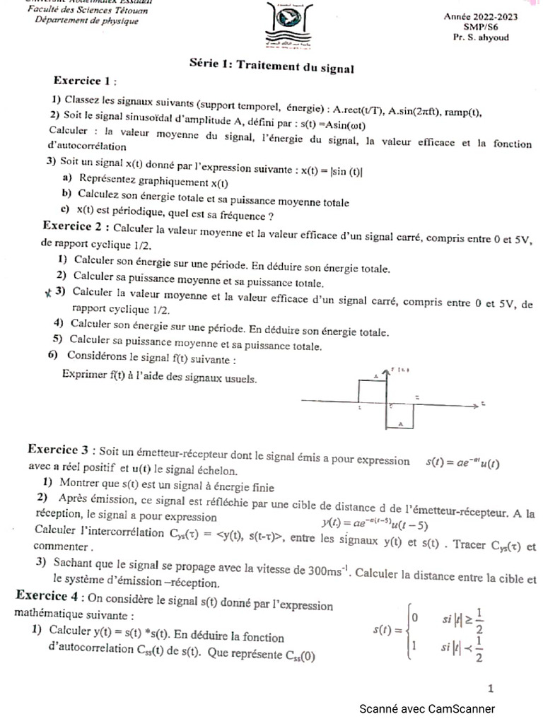 TD Traitement de Signal 2023 | PDF