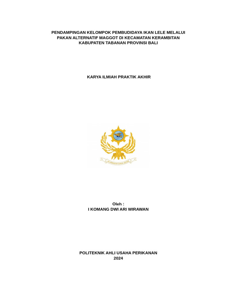 Laporan Hasil Praktik Akhir ACC-I Komang Dwi Ari Wirawan | PDF