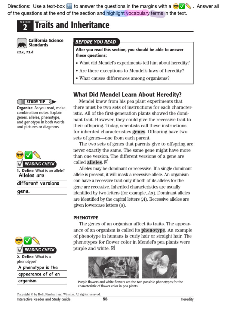 01 Heredity Interactive Reader | PDF | Dominance (Genetics) | Genotype