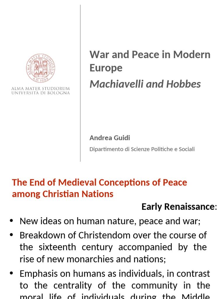 Renaissance Views on War and Peace | PDF | The Prince | Niccolò Machiavelli