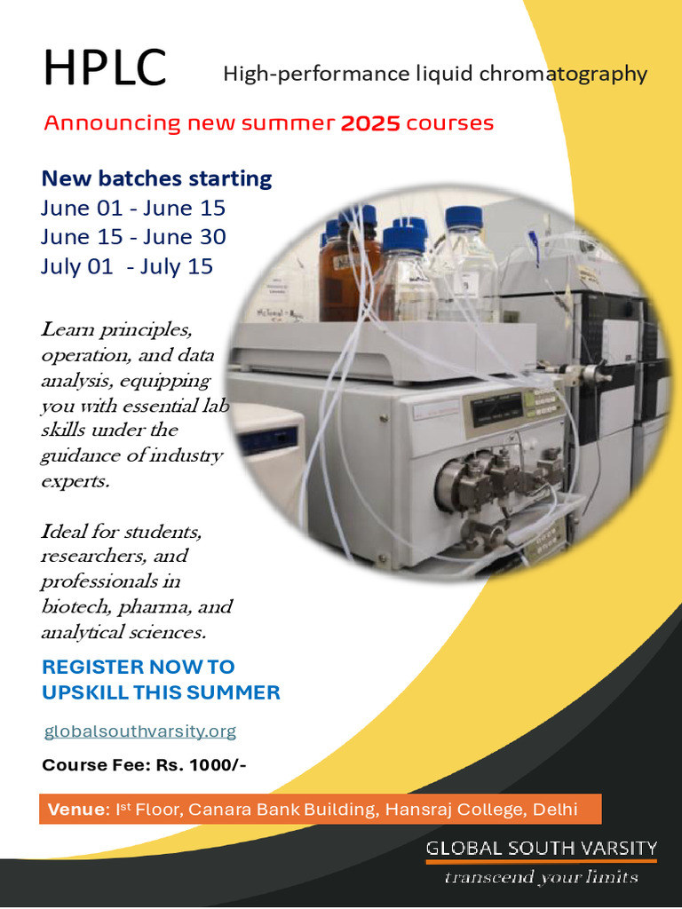 Announcing - HPLC Training Courses 2025, GSV | PDF