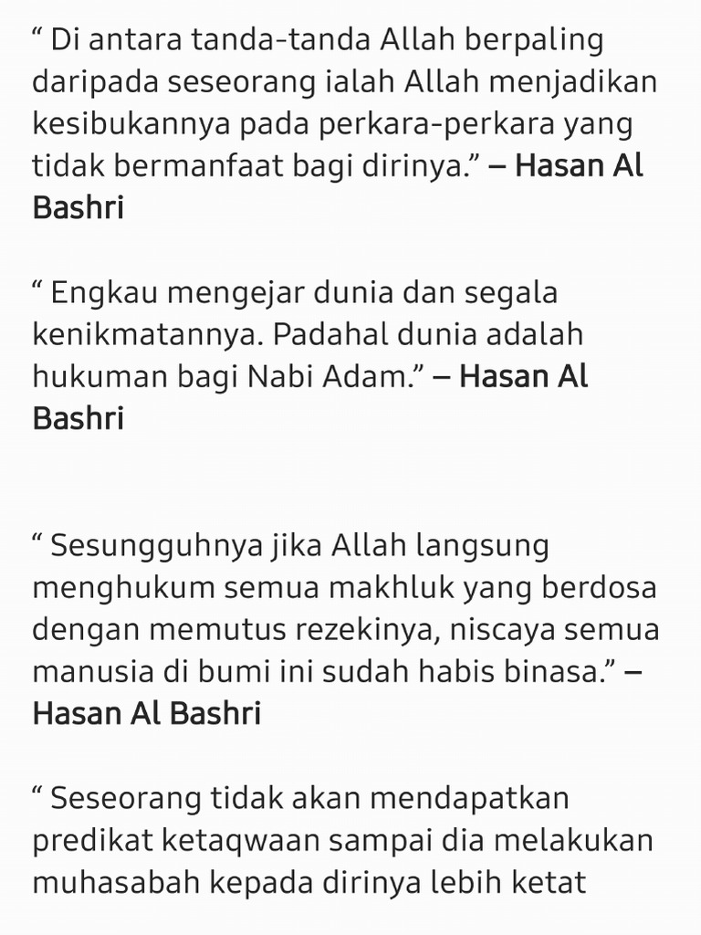 Nasihat Hasan Al Basri | PDF