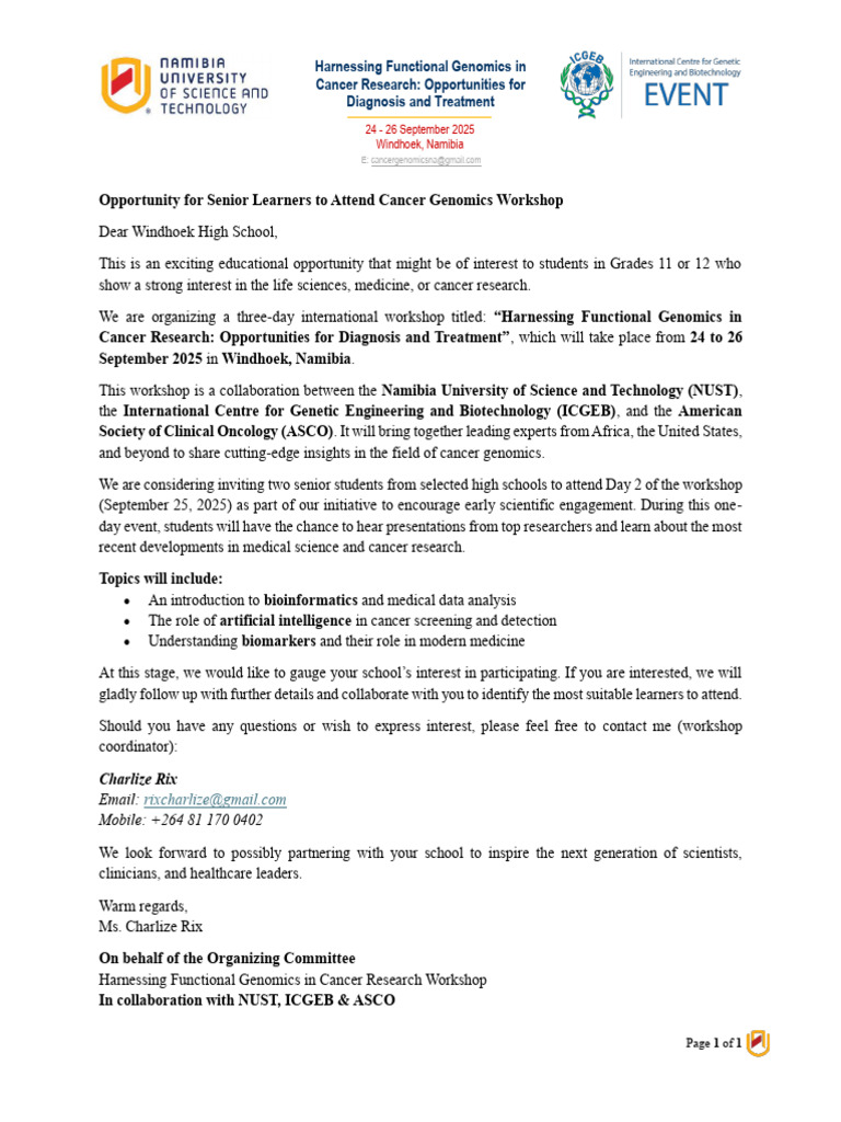 WHS Cancer Genomics Workshop | PDF | Cancer Research | Cancer