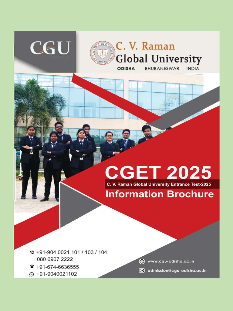 CGET 2025 Admission Information | PDF | Academic Degree | University ...