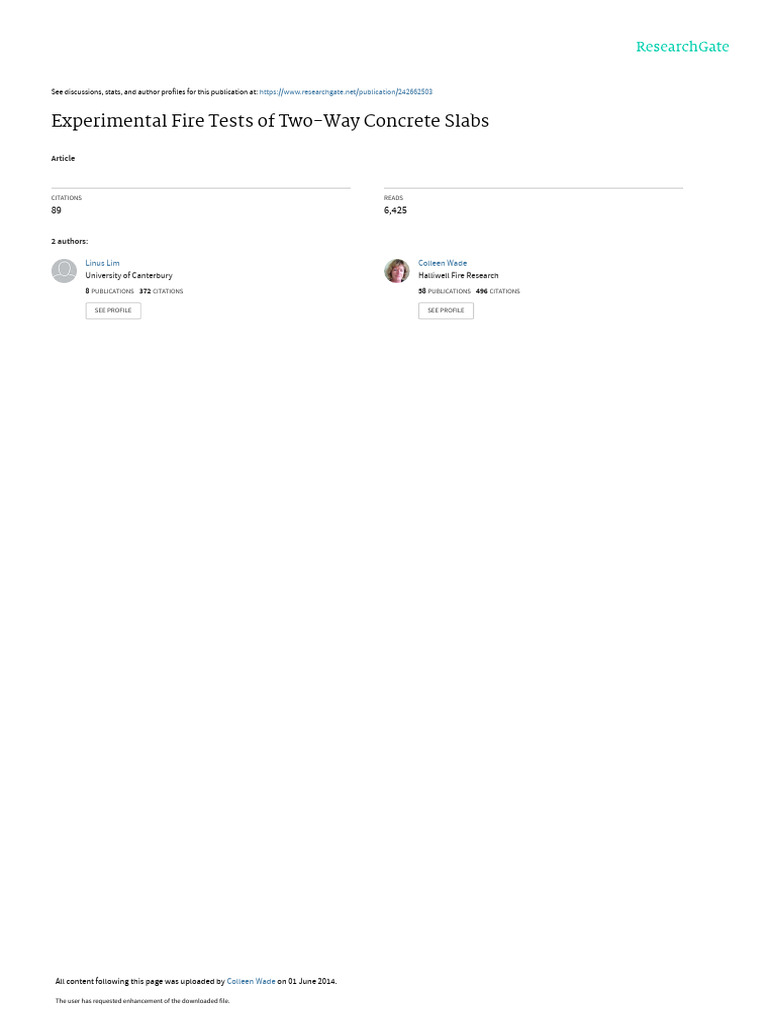 Experimental_Fire_Tests_of_Two-Way_Concrete_Slabs (1) | PDF | Fracture ...