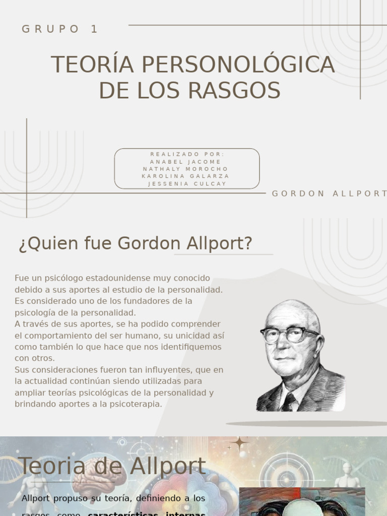 Teoría de Rasgos de Gordon Allport | PDF | Educación en artes liberales ...