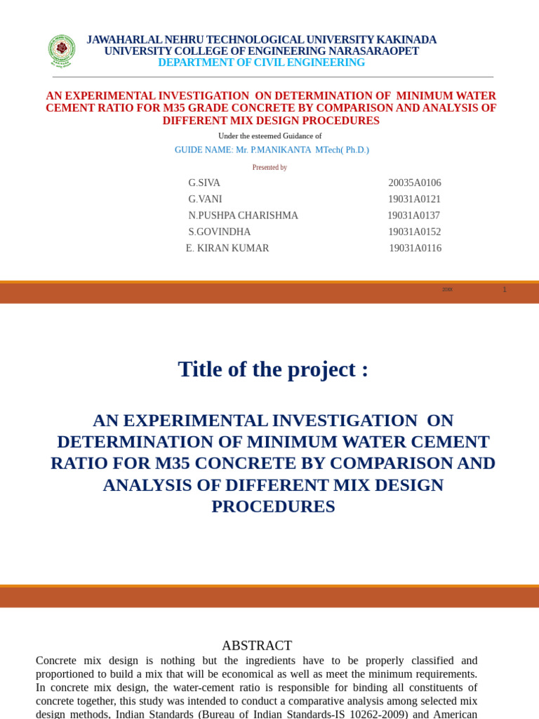 Minimum Water-Cement Ratio for M35 Concrete | PDF | Concrete | Cement