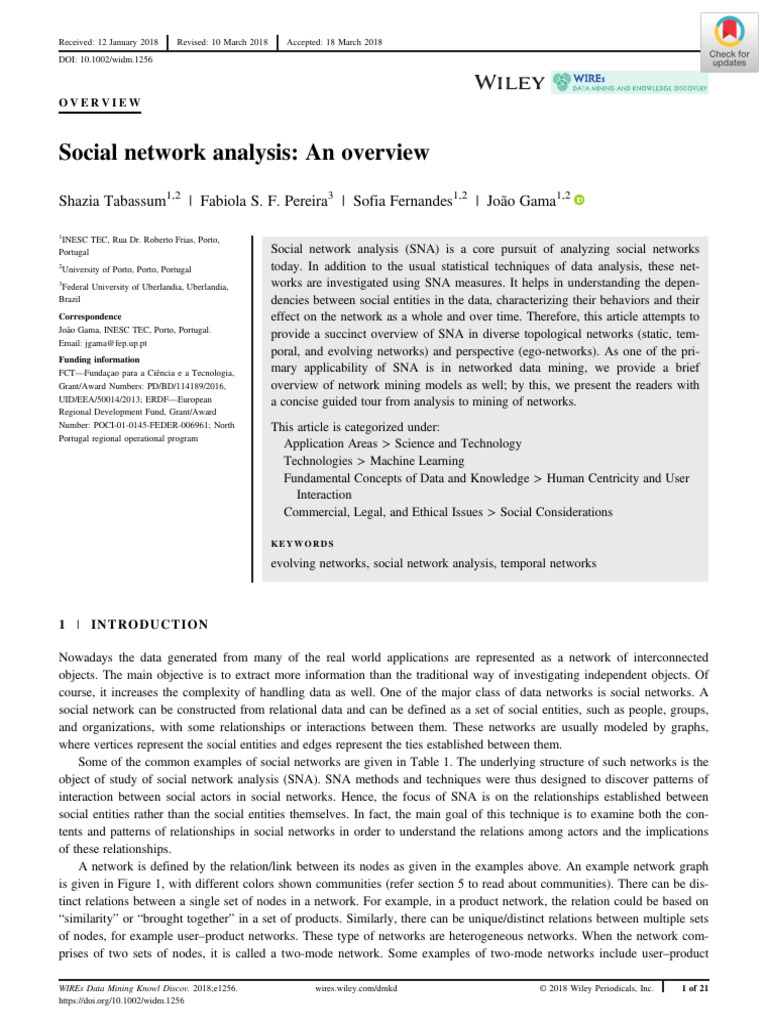 Social Network Analysis - An Overview | PDF | Discrete Mathematics ...