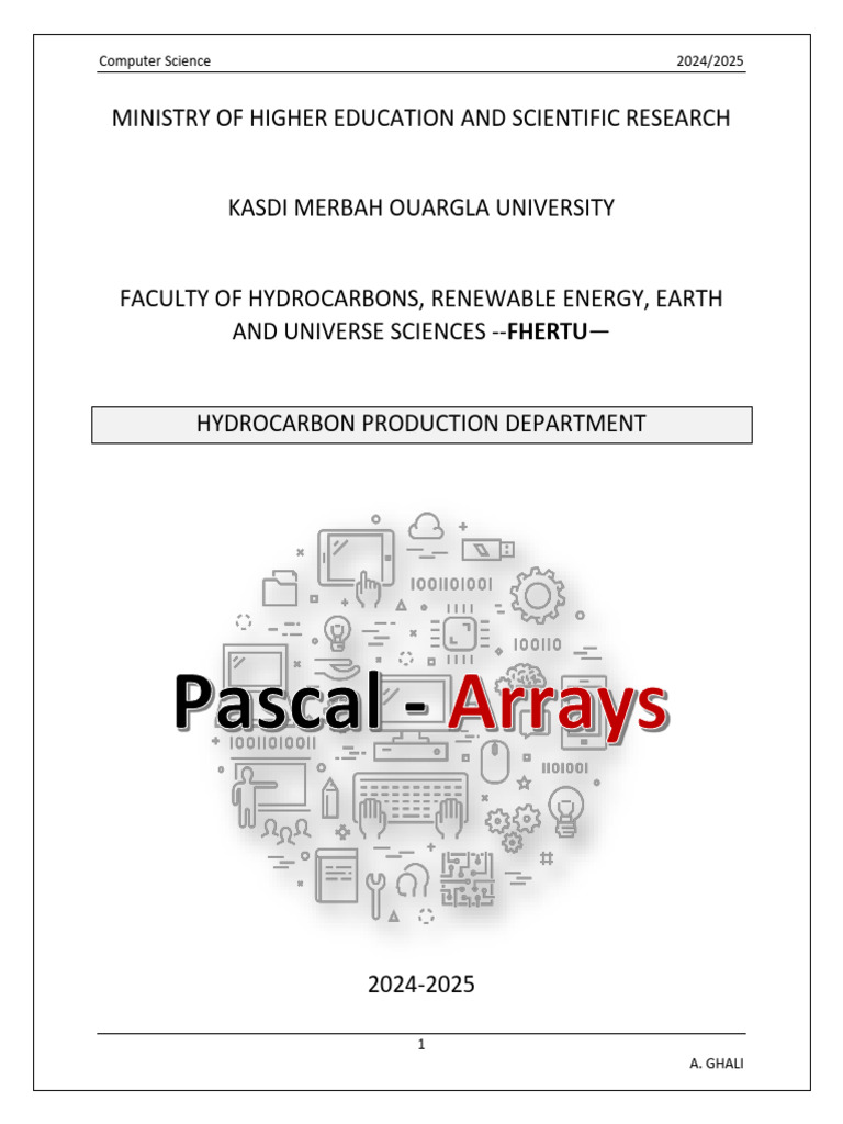 Course S2-02 - Pascal - Arrays | PDF | Matrix (Mathematics) | Computer ...