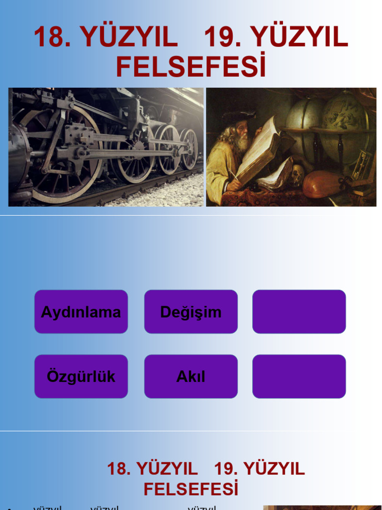 11.sinif Felsefe 18. Yuzyil 19. Yuzyil Felsefesi Konu Anlatimi 1 | PDF