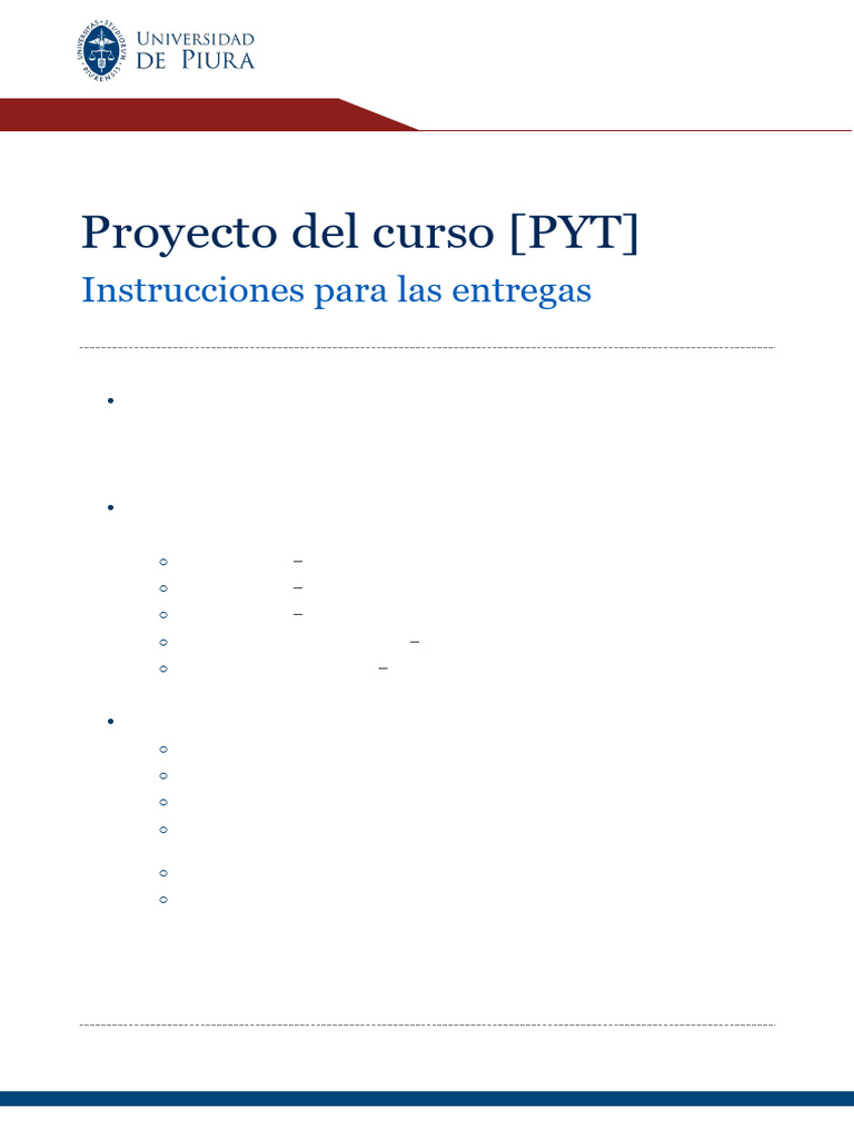 Instrucciones - Proyecto Del Curso (PYT) | PDF | Diseño | Presupuesto
