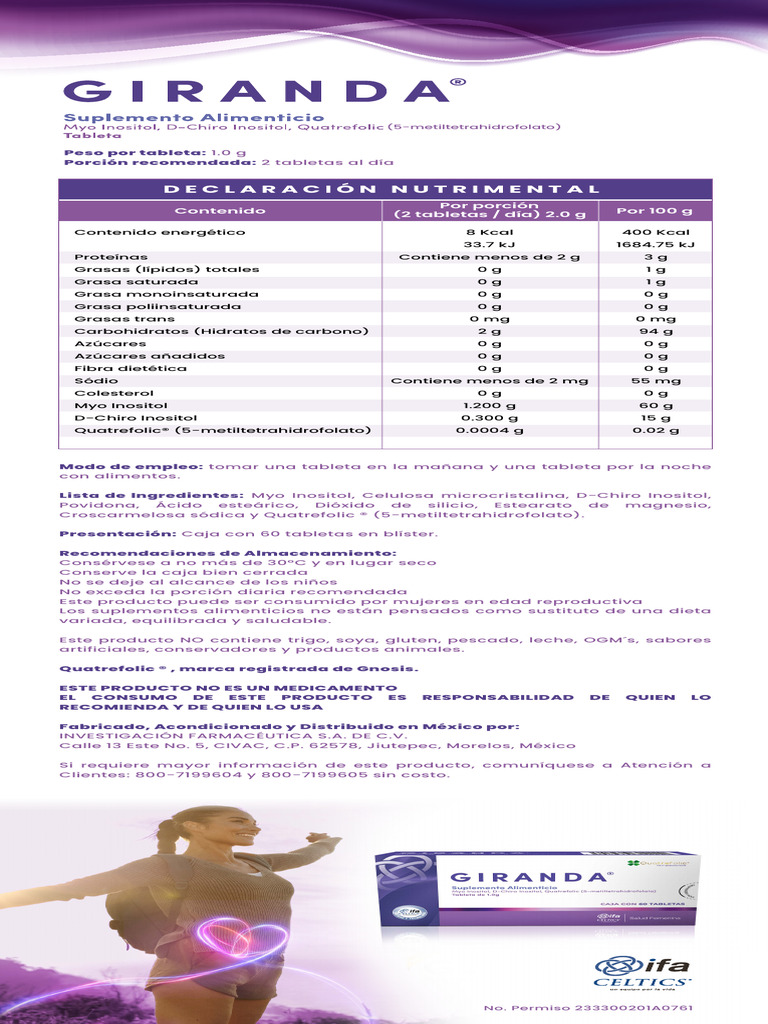 Ficha Tecnica GIRANDA | PDF | gordo | Carbohidratos