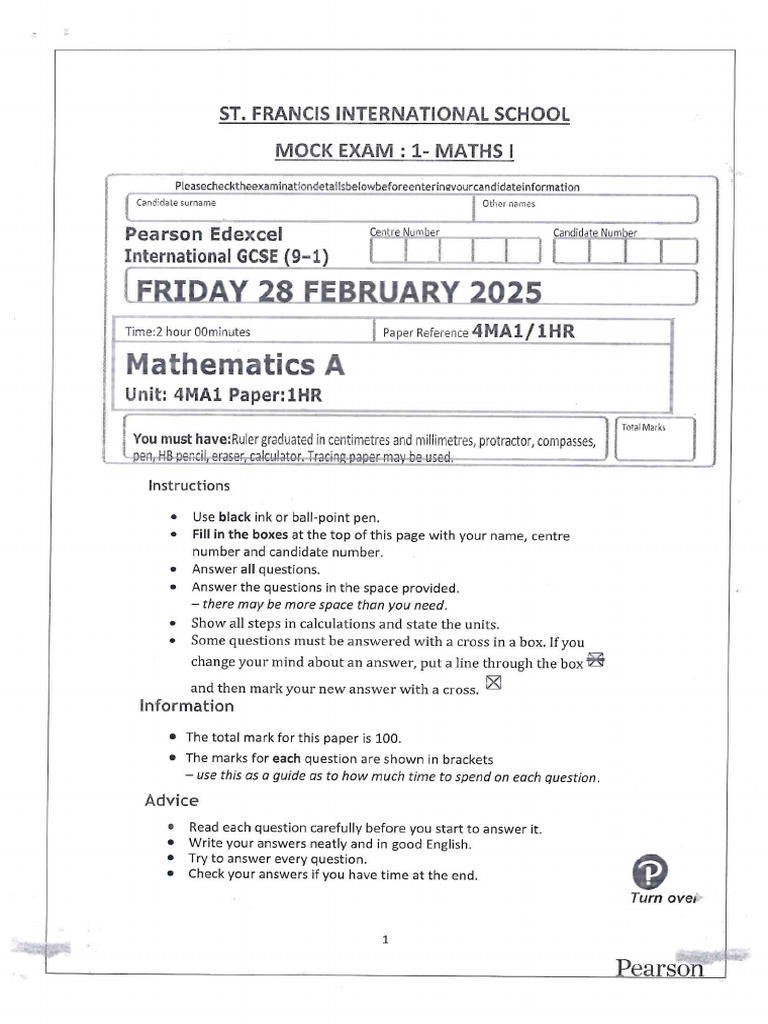 Maths Answer Key | PDF