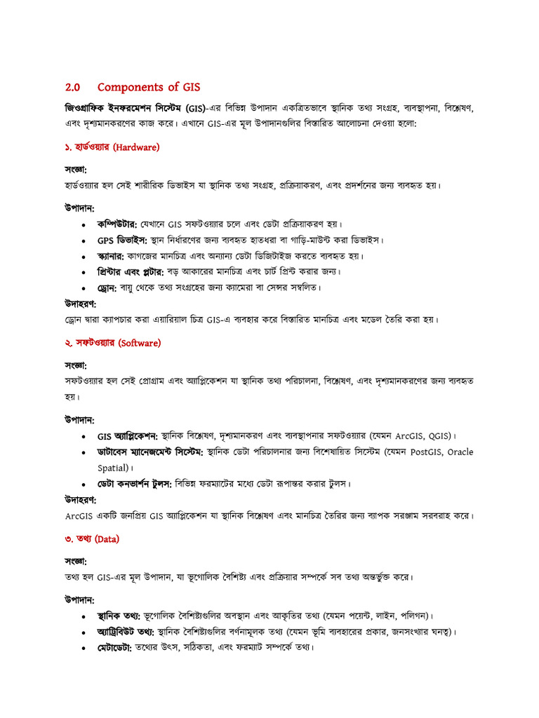 Components of GIS and Application Spatial Data Point Line Polygon Data ...
