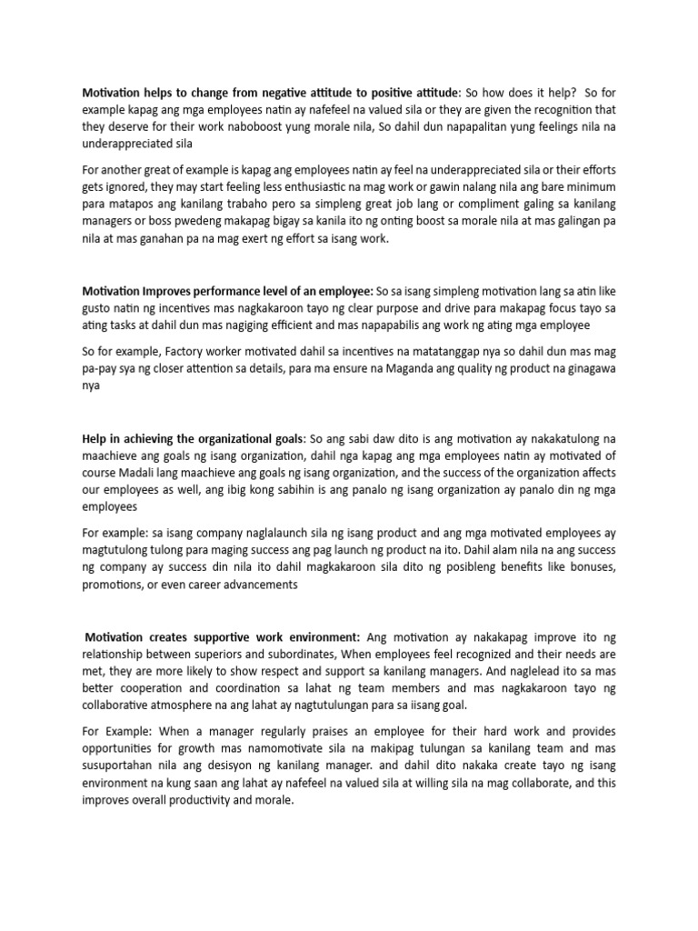 Motivation Helps To Change From Negative Attitude To Positive Attitude | PDF | Motivational ...