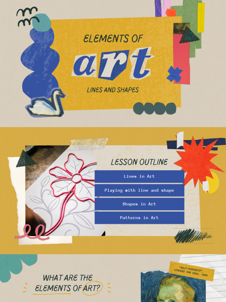 Elements of Art - Lines and Shapes Education Presentation in Yellow ...