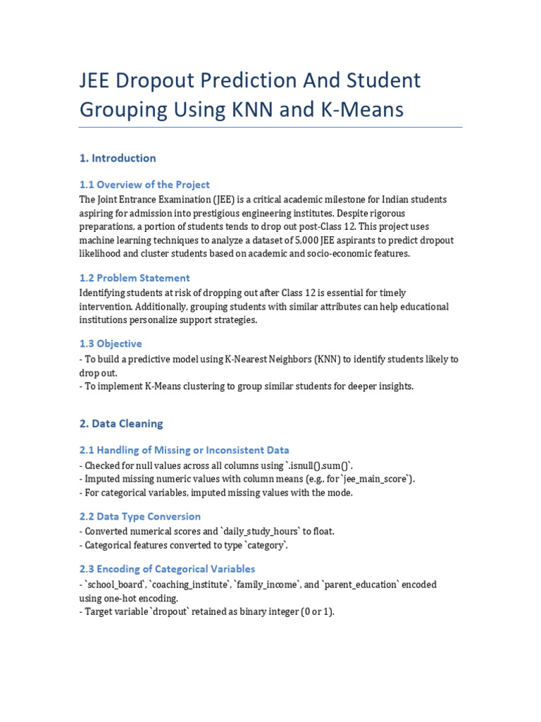 JEE Dropout Prediction IIT Madras | PDF | Data | Data Analysis