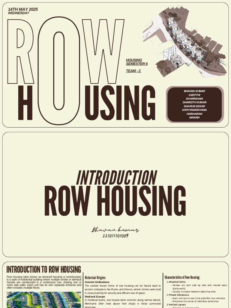 Row Housing Presentation | PDF