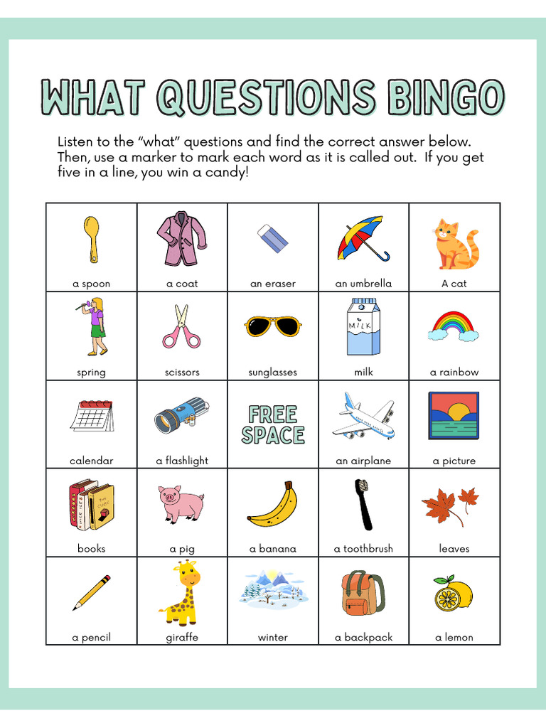 What Question Bingo Game | PDF