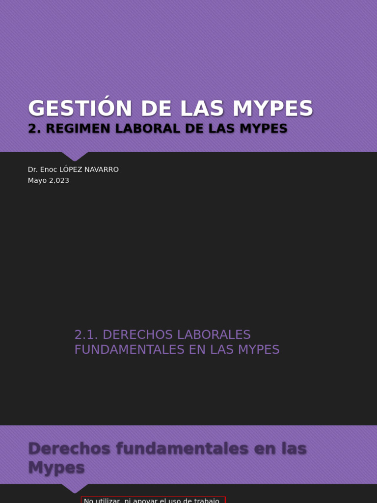Mypes Laboral | PDF | Derecho laboral | Tiempo de trabajo