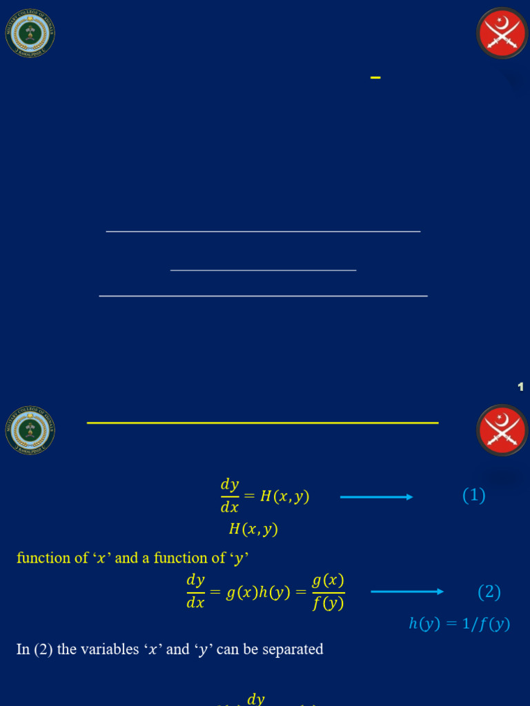 Lec # 2 Methods For Solving 1st Order ODE | PDF | Ordinary Differential ...