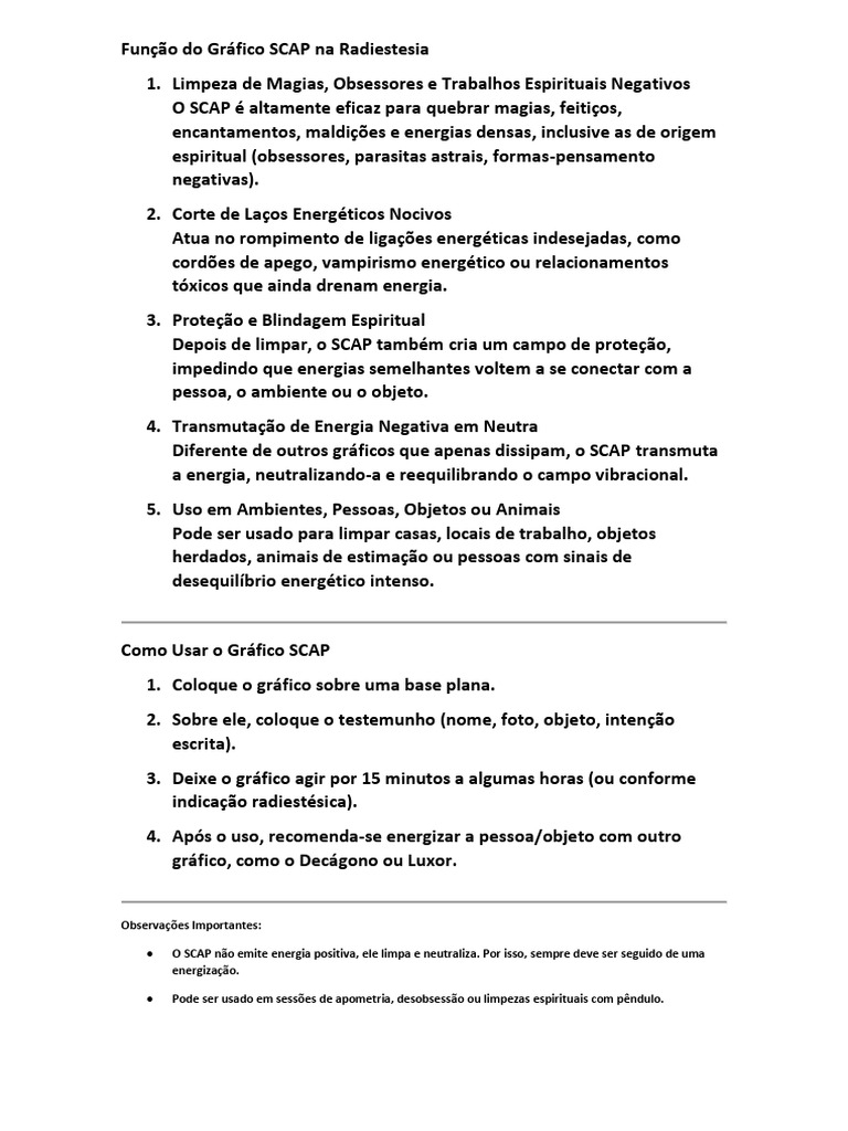 Função Do Gráfico SCAP Na Radiestesia | PDF