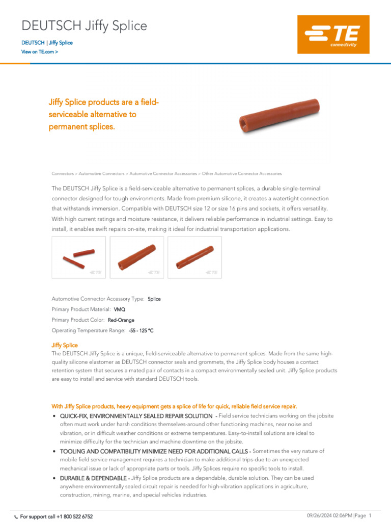 JIFFY SPLICE JS-16-00 Datasheet | PDF | Electrical Connector | Electricity