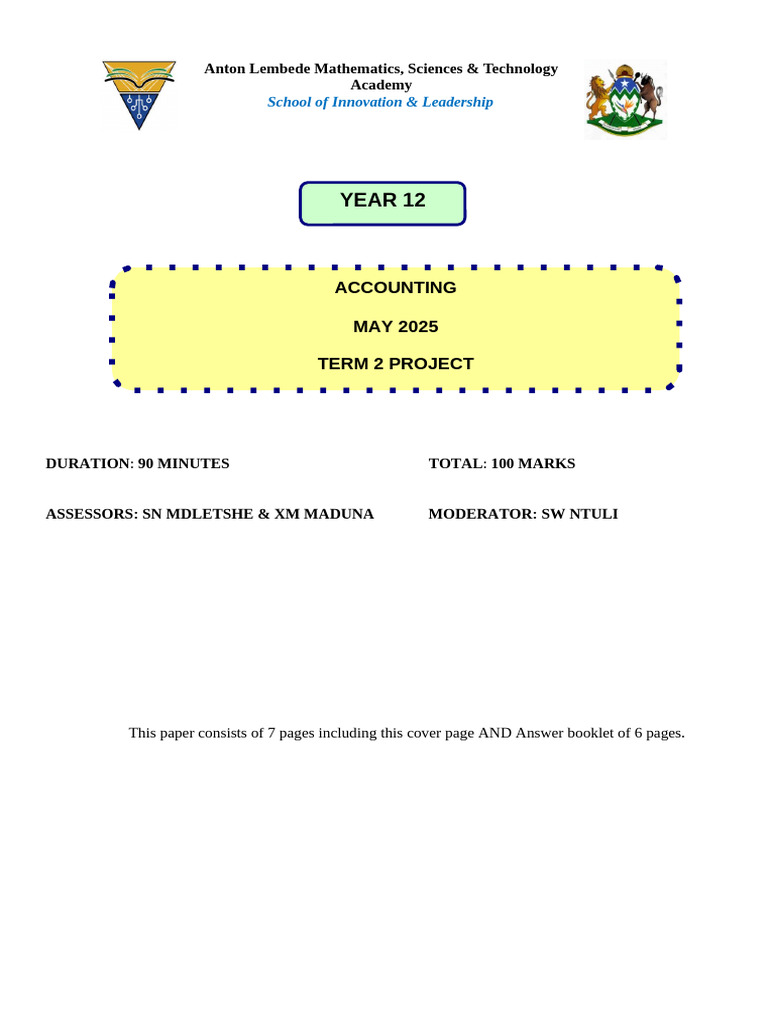 2025 Grade 12 Project - QP | PDF | Dividend | Equity (Finance)