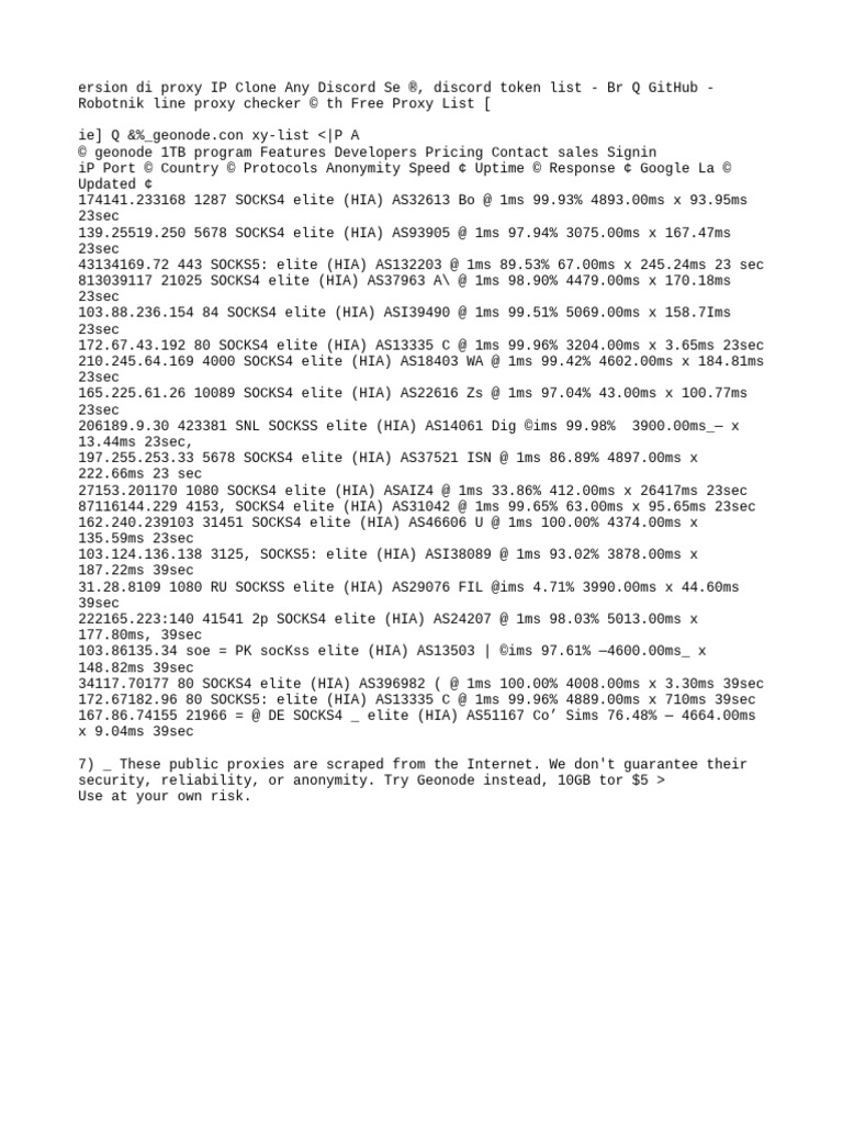 Proxy List | PDF