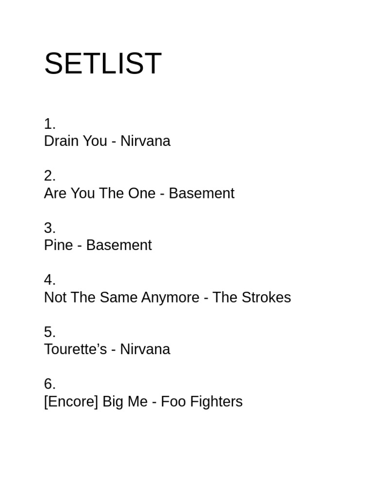 Setlist | PDF