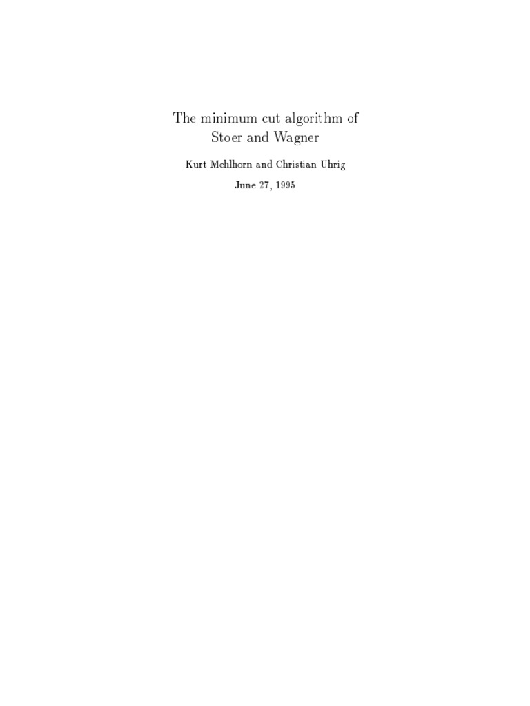 Mehlhorn Mincut Stoer Wagner | PDF | Vertex (Graph Theory) | Mathematical Concepts