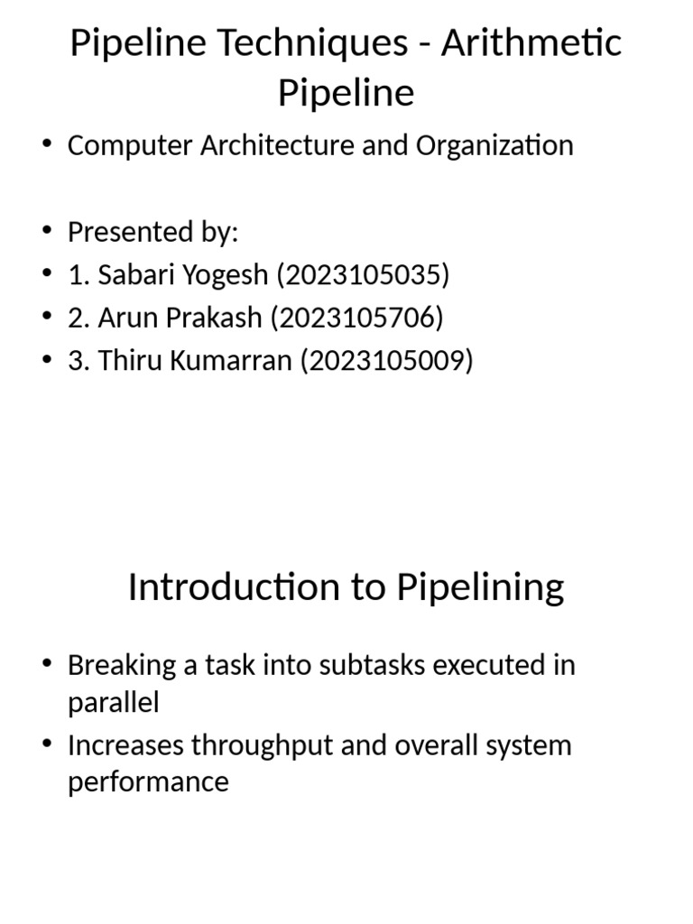 Arithmetic_Pipeline_Presentation_Final | PDF | Central Processing Unit | Computer Engineering