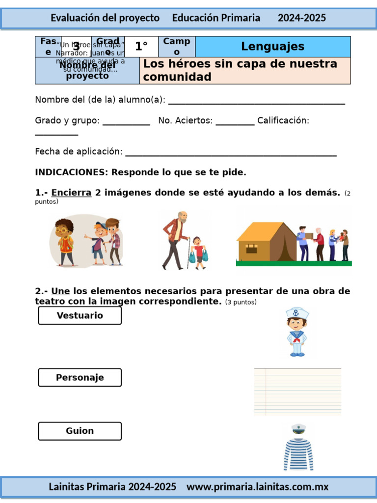 1°abril - Examen 04 Los Héroes Sin Capa de Nuestra Comunidad (2024-2025 ...