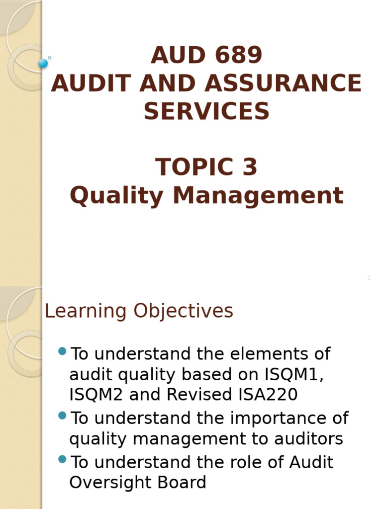 Audit Quality Management Essentials | PDF | Audit | Governance