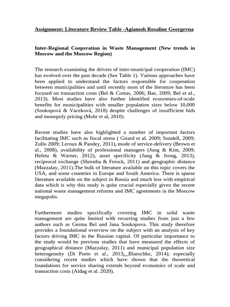 Lit - Review - Table - RGA - 1 | PDF | Economies